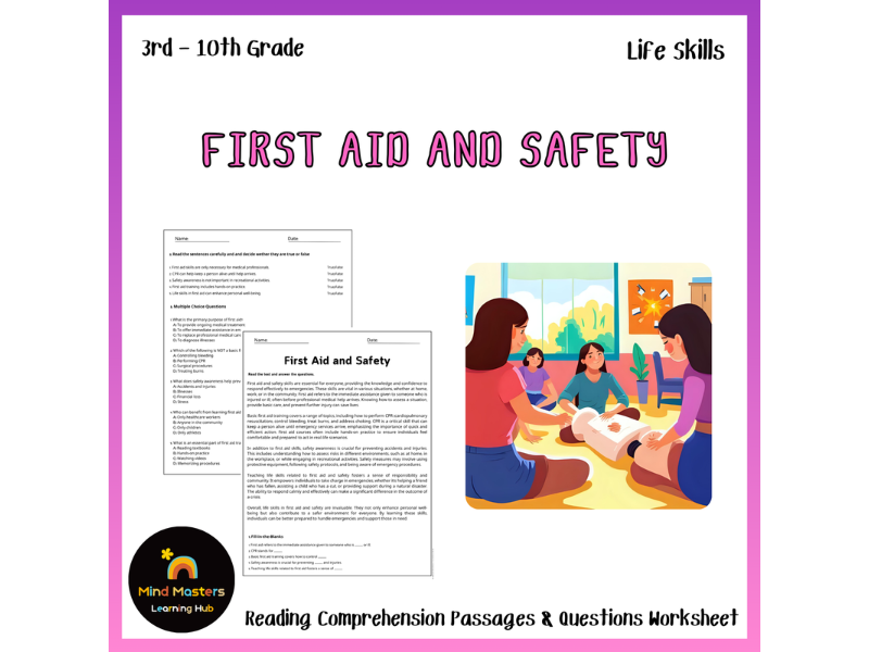 First Aid and Safety Reading Comprehension Passages & Questions ...