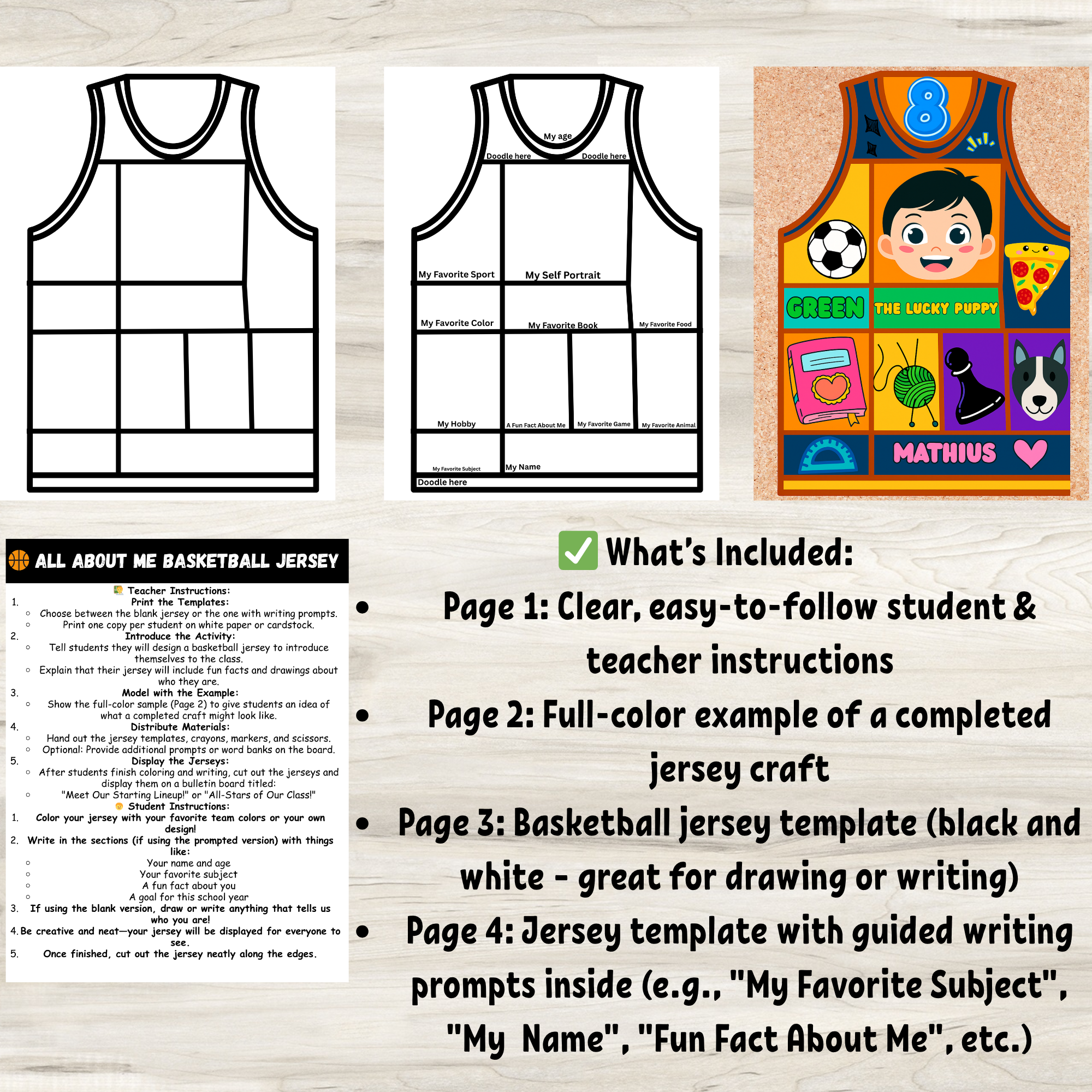All About Me Basketball Jersey Craft | Back to School Activity | Sports ...