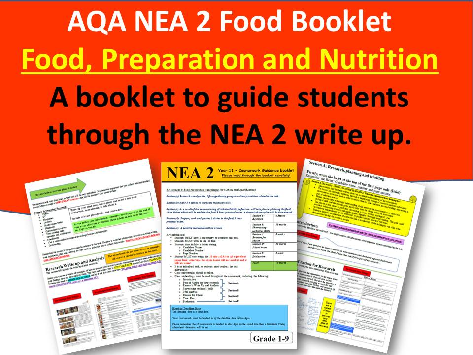 Nea 2 Food Booklet AQA Teaching Resources Nea 2 Food Booklet AQA Teaching Resources