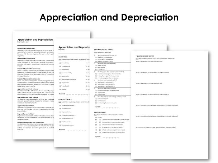 Appreciation and Depreciation | Teaching Resources