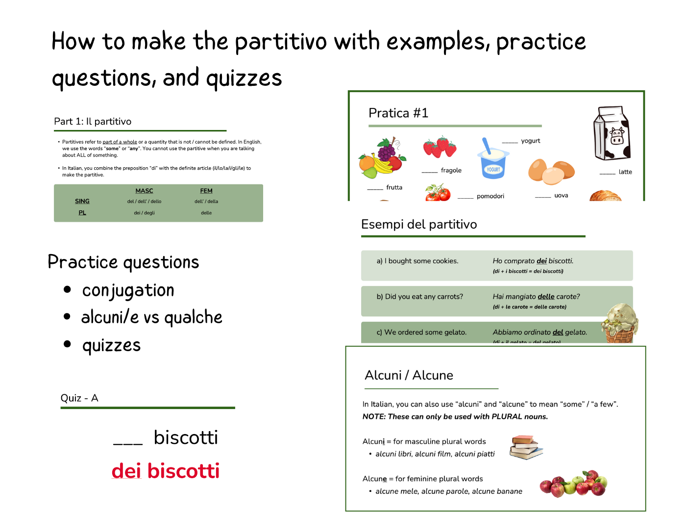 Italian Grammar PPT - Il Partitivo + Alcuni/e + Qualche - Powerpoint ...