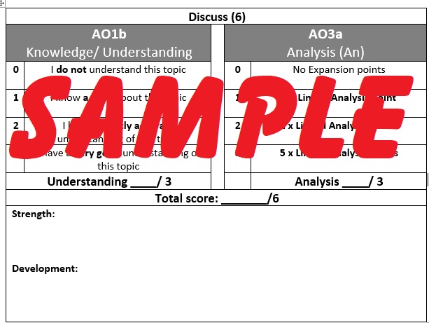GCSE Business Exam Question Structure / Feedback Sheets (Edexcel ...