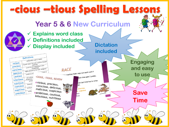 -cious and -tious Spelling Lessons 2 | Teaching Resources