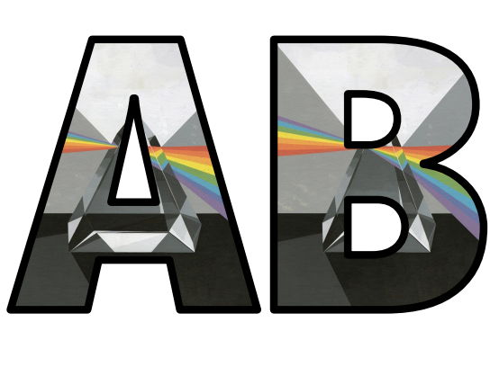 Light Pyramid Prism Physics Rainbow Lettering Set Display Title Letters ...