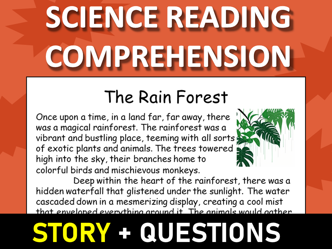 The Rain Forest Reading Science Story Comprehension Questions Worksheet ...