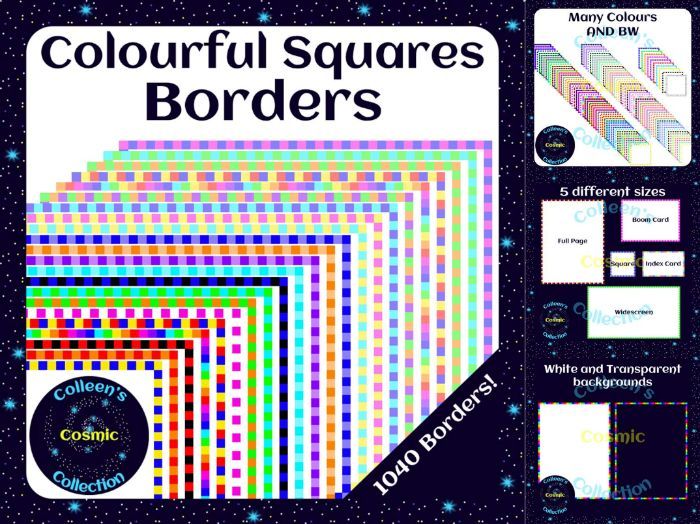 Colourful Squares Borders | Teaching Resources