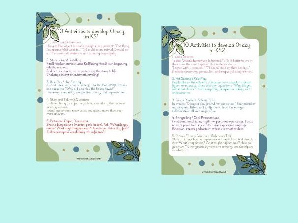 Ten Oracy Activities for EY, KS1 and KS2 | Teaching Resources