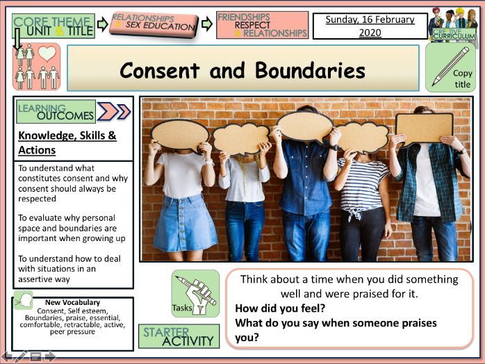 Consent + Boundaries - RSE PSHE | Teaching Resources