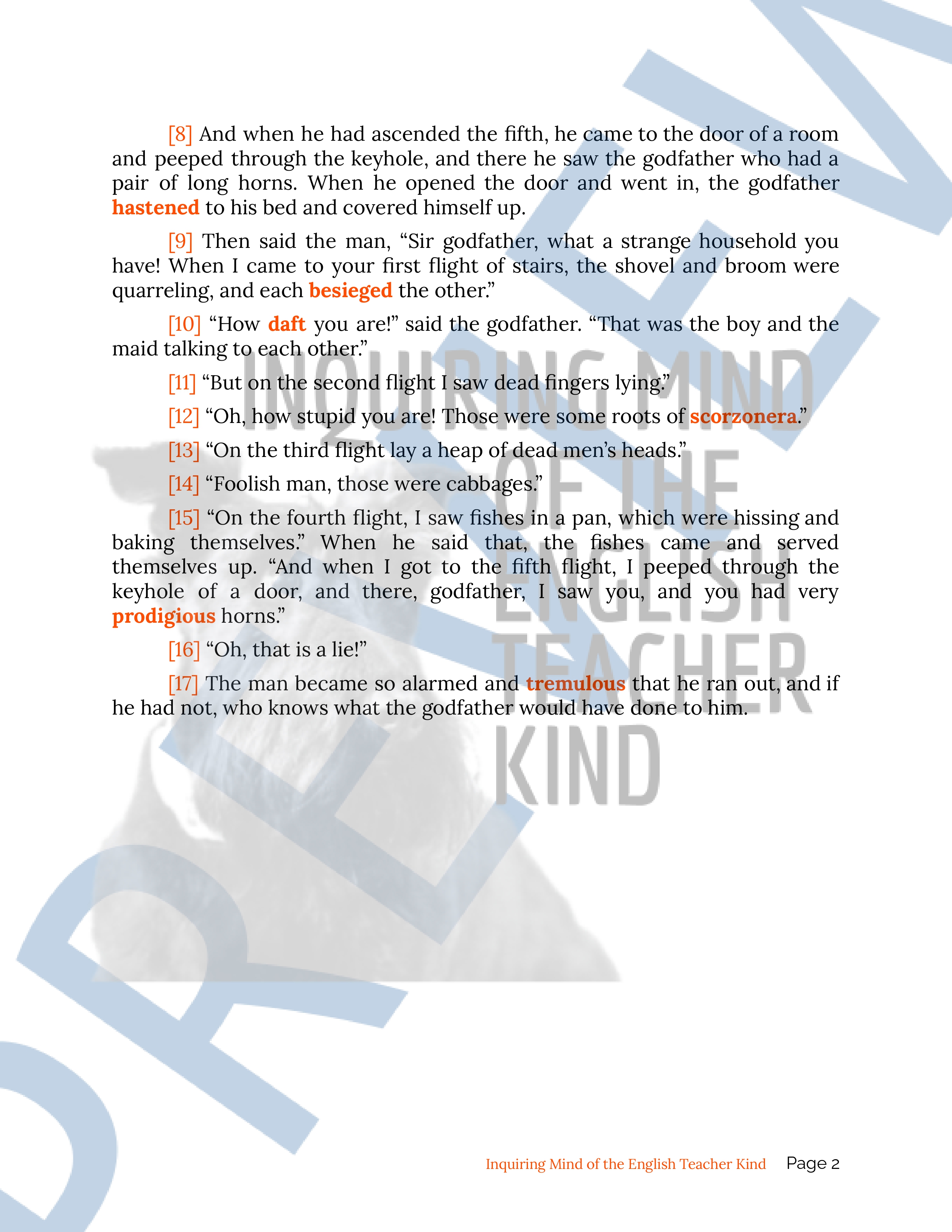 "The Godfather" Close Reading Analysis Worksheet | Grimm's Fairy Tale ...