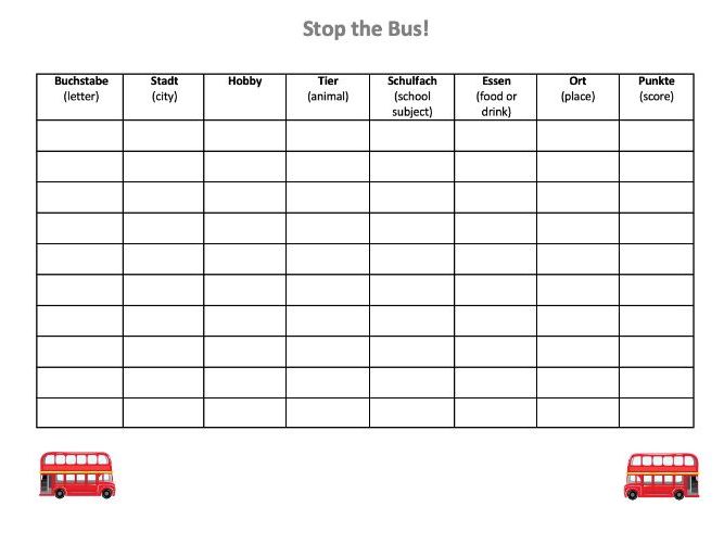 Stop The Bus Warm Up Activity For Vocabulary Practice Teaching Stop The Bus Warm Up Activity For Vocabulary Practice Teaching