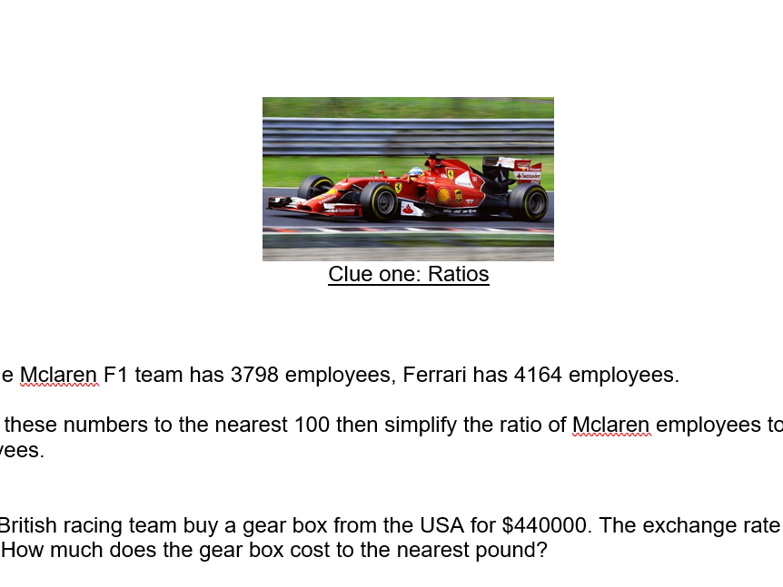 maths murder mystery Formula 1( foundation maths) | Teaching Resources