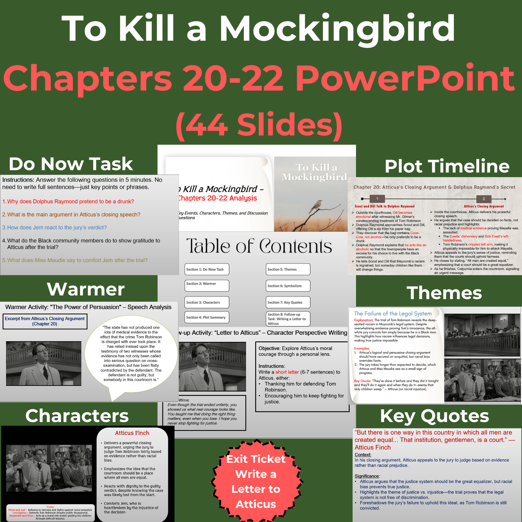 To Kill a Mockingbird Chapters 20-22 PowerPoint (PPT) Summary and ...