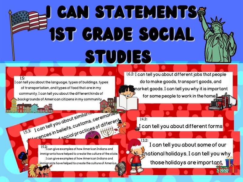 Common Core Standards I Can Statements For 1st Grade Social Studies Common Core Standards I Can Statements For 1st Grade Social Studies