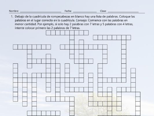 Seasons and Weather Framework Puzzle Spanish Worksheet | Teaching Resources