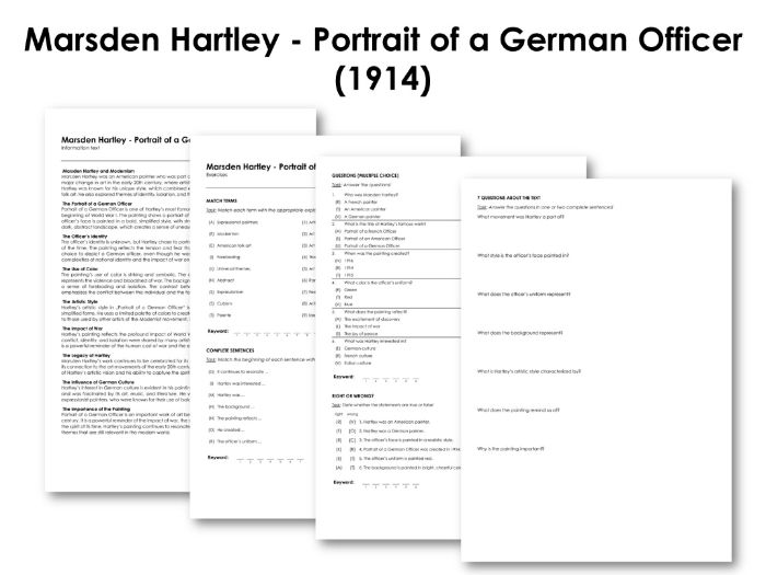 Marsden Hartley - Portrait of a German Officer (1914) | Teaching Resources