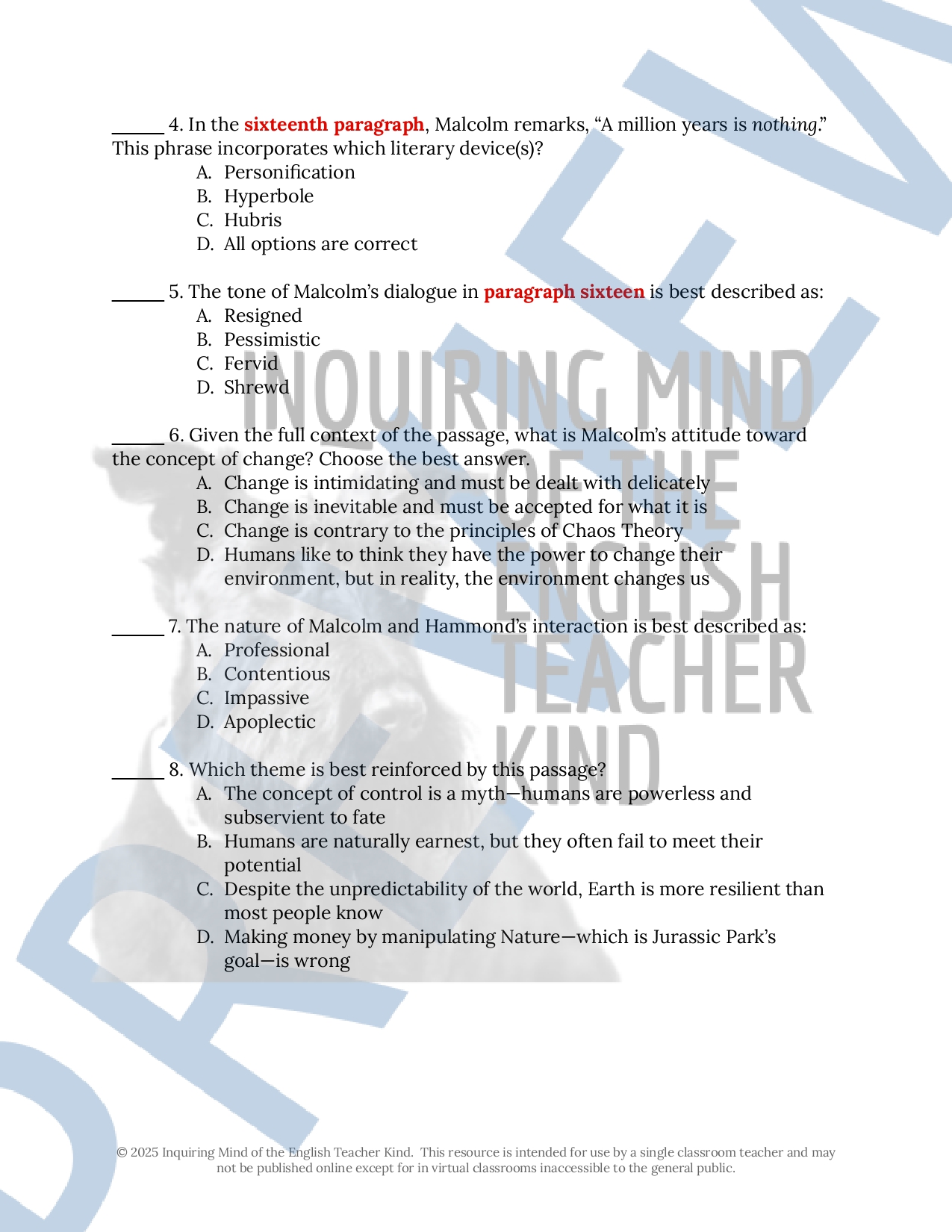 Jurassic Park by Michael Crichton Chapter 52 Close Reading Analysis ...