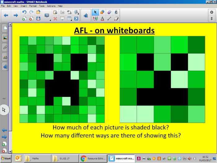 Minecraft percentages modelling - Year 5 | Teaching Resources