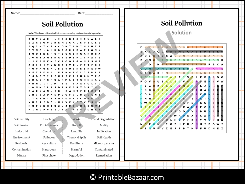 Soil Word Search Puzzle Soil Erosion Word Search WordMint