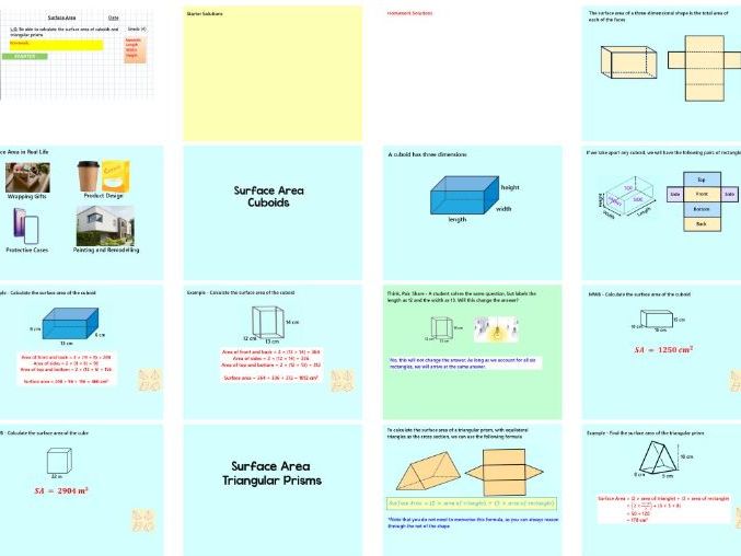 Surface Area Prisms - Maths GCSE Foundation ActivInpsire & PowerPoint ...