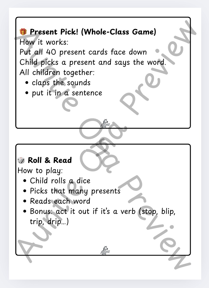 Christmas Phonics Games – CVC & Simple Words (40 Word Cards) | Teaching ...