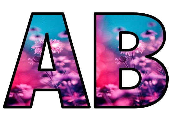 Flowers Beautiful Lettering Set Display Title Letters Numbers Signs ...