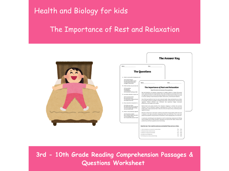 The Importance of Rest and Relaxation Reading Comprehension Passages ...
