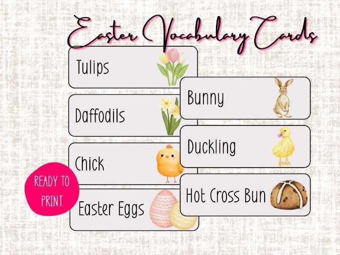 Easter Vocabulary Cards | Teaching Resources