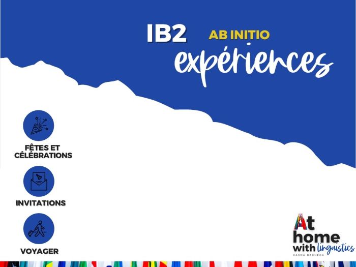 French Vocabulary List Experiences IB2 - Ab Initio | Teaching Resources