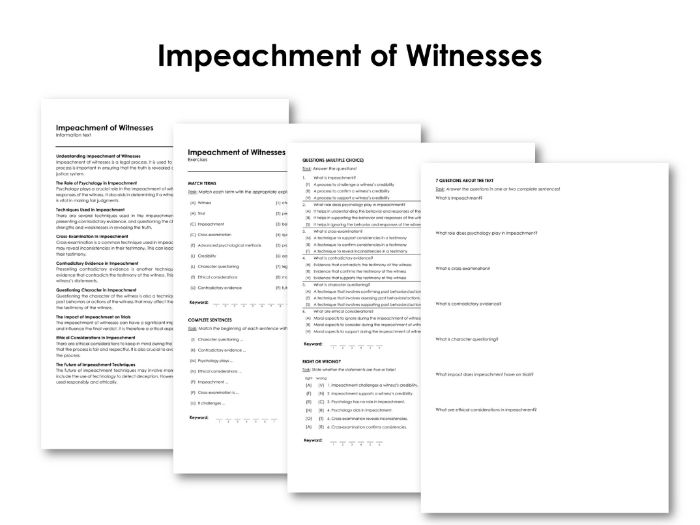 Impeachment of Witnesses | Teaching Resources