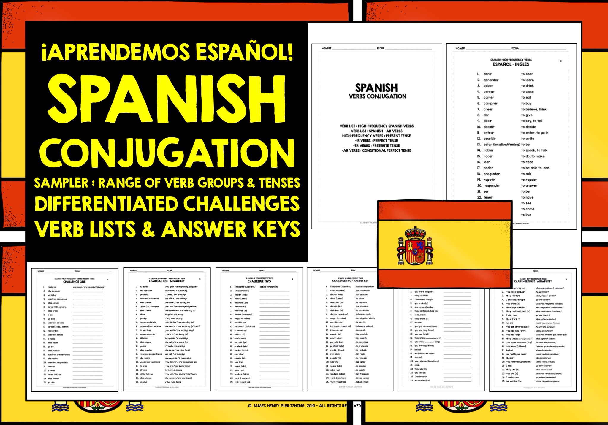 SPANISH CONJUGATION PRACTICE SAMPLER | Teaching Resources