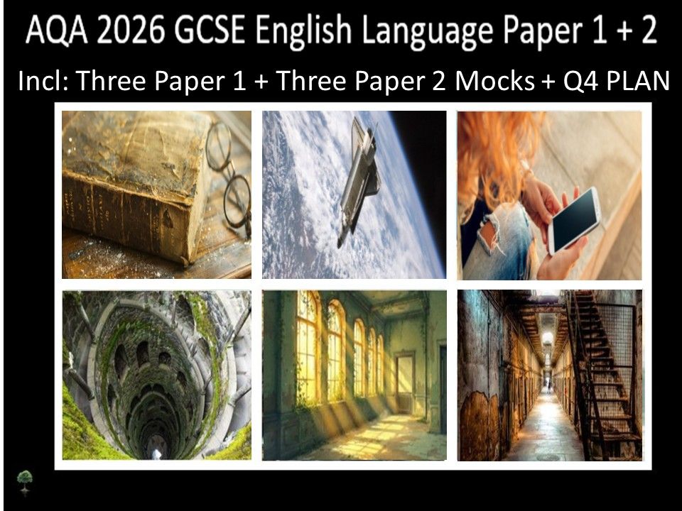 Six AQA 2026 GCSE English Language Paper 1 + 2 Mocks | Q4 Plan ...