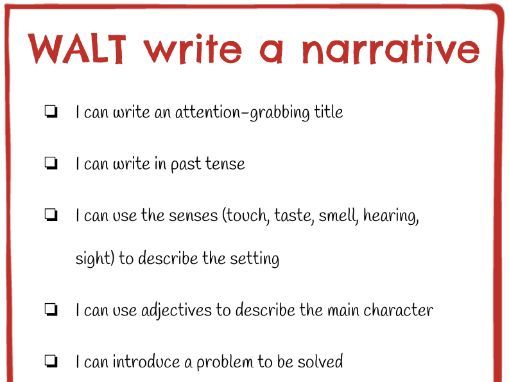 Success Criteria For Narrative Writing Year 2 Teaching Resources