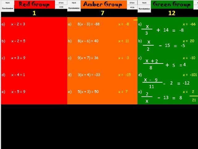 Solving Equations - Split class ability! | Teaching Resources