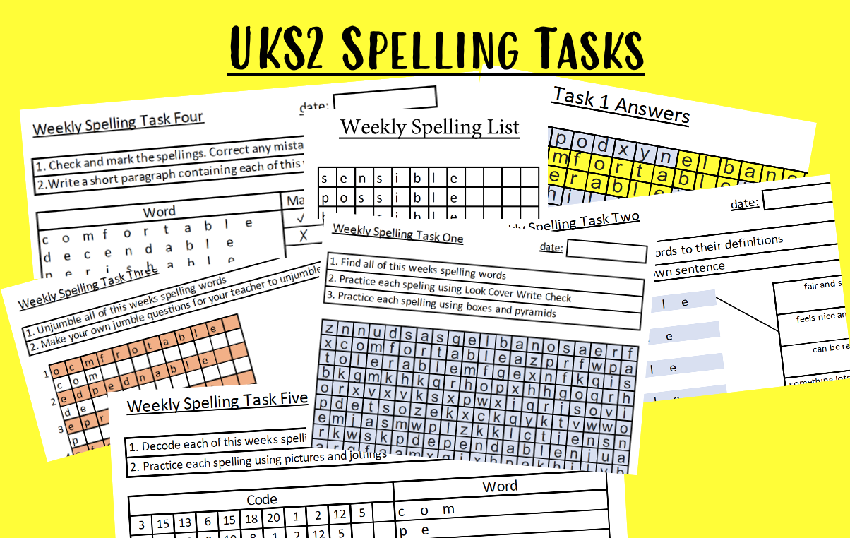 Spelling Task - Statutory words list 2 Year 6 upper KS2 Spelling tasks NEW for 2021 | Teaching ...