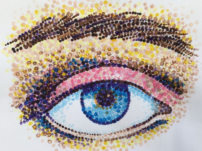 Pointillism Eye Project by TheArtyTeacher - Teaching Resources - Tes