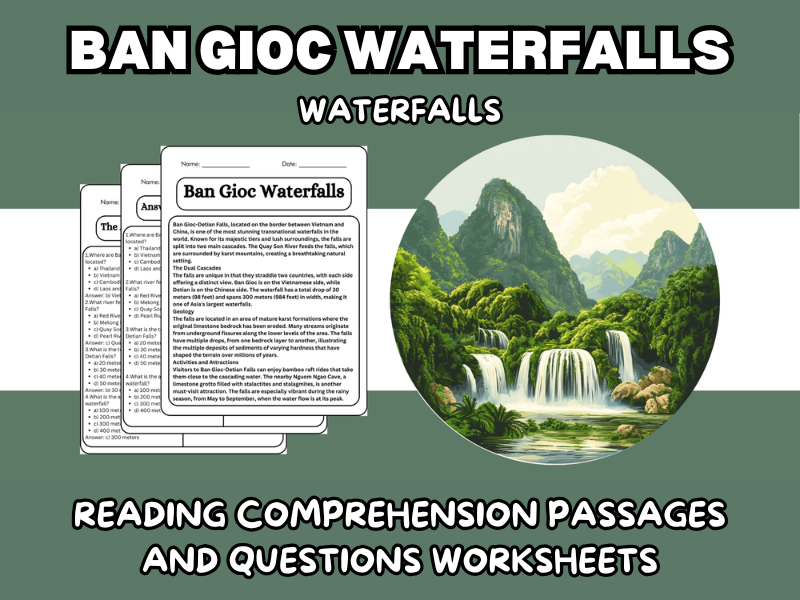 Ban Gioc Waterfalls - Waterfalls Reading Comprehension Passages and ...