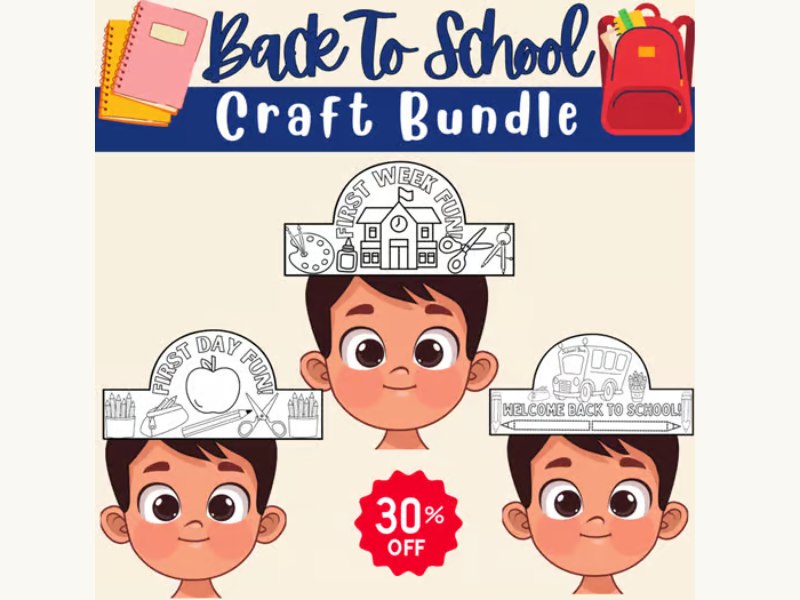 Back to School Crown Craft Bundle: Fun Hats and Headband Activities for ...