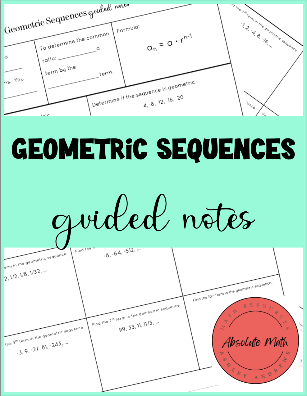 Geometric Sequences Guided Notes | Teaching Resources