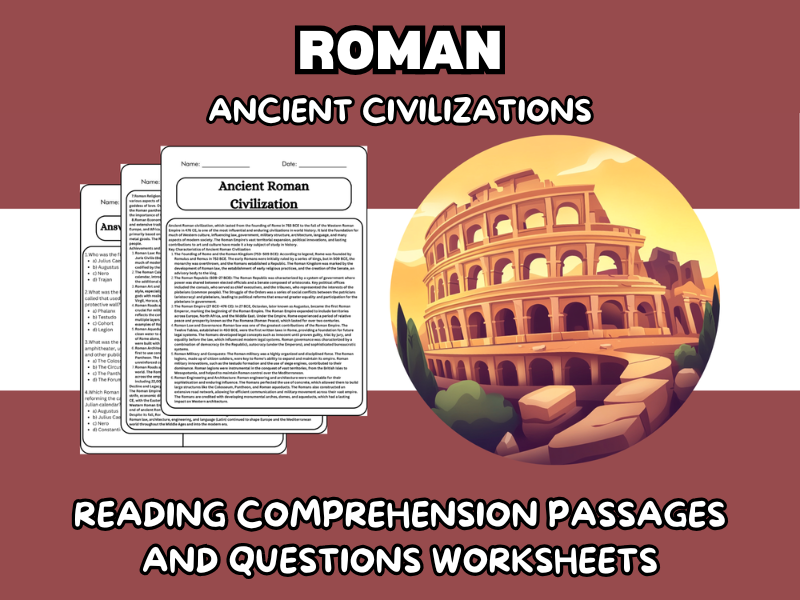 Roman - Ancient Civilizations Reading Comprehension Passages and ...
