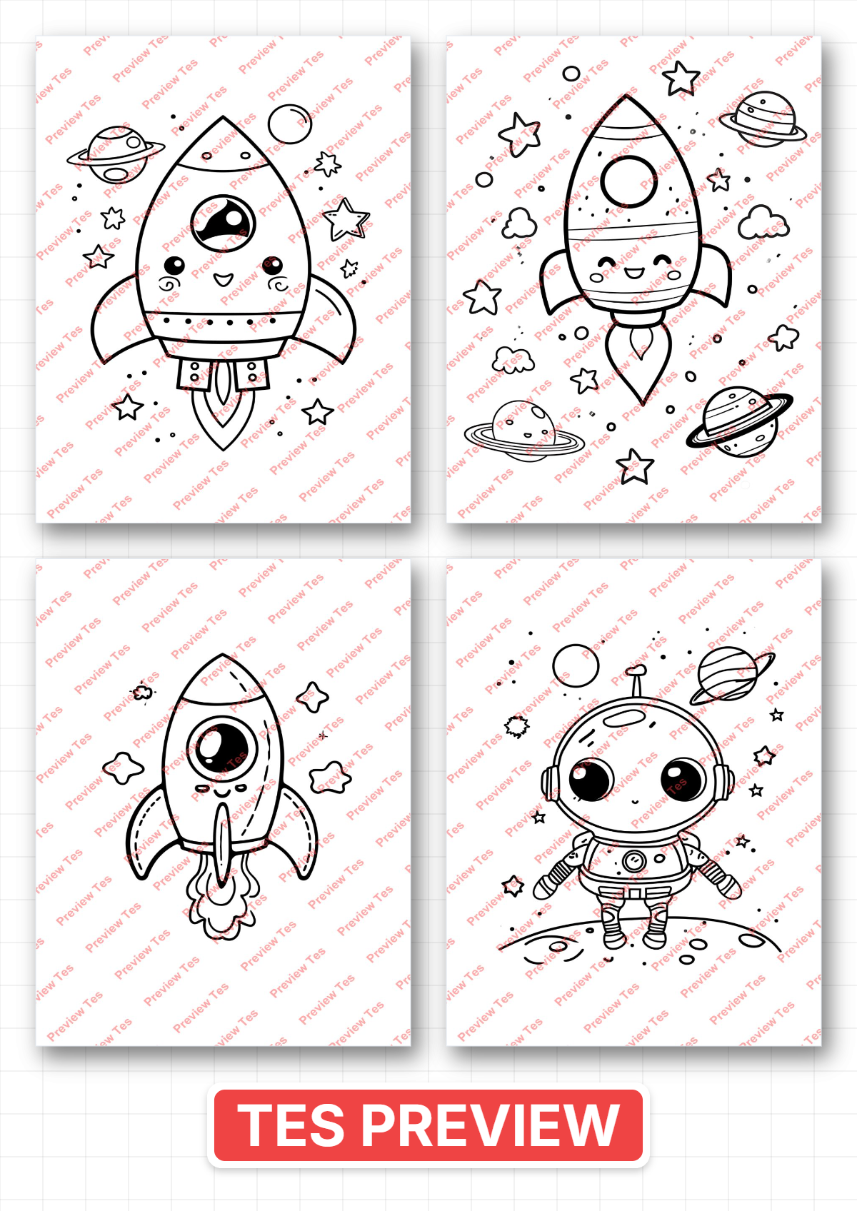39 Space Colouring Pages - Cute Rockets Astronauts | Planets Stars ...
