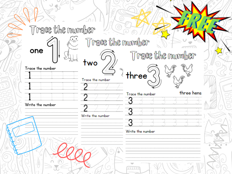 FREEBIE Practice Writing Numbers 1 2 And 3 Teaching Resources