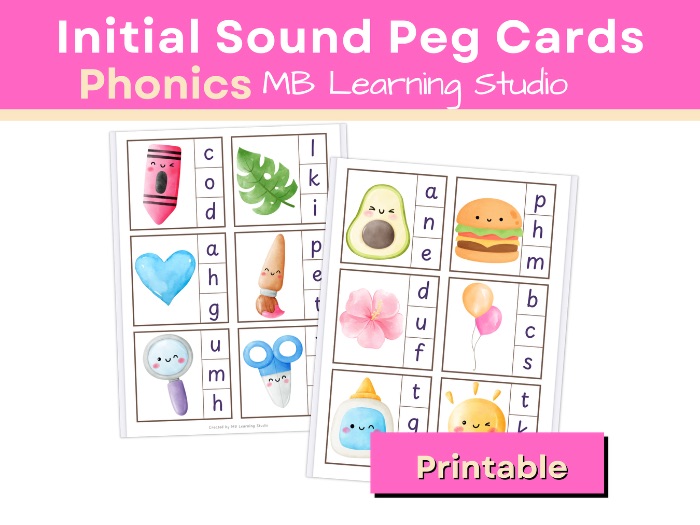 Phase 2 Initial Sound Peg Cards – Phonics Activity for EYFS, KS1, Pre-K ...