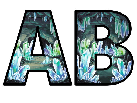 Crystal Cave Cove Shiny Diamonds Explorers Lettering Set Display Title ...