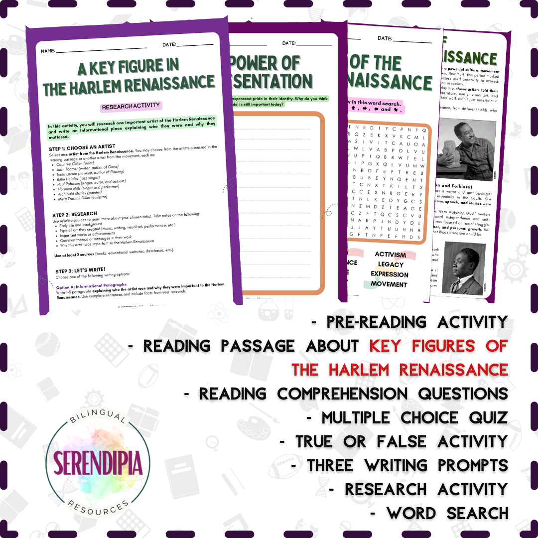 Harlem Renaissance Artists | Reading Comprehension Activities | Black ...