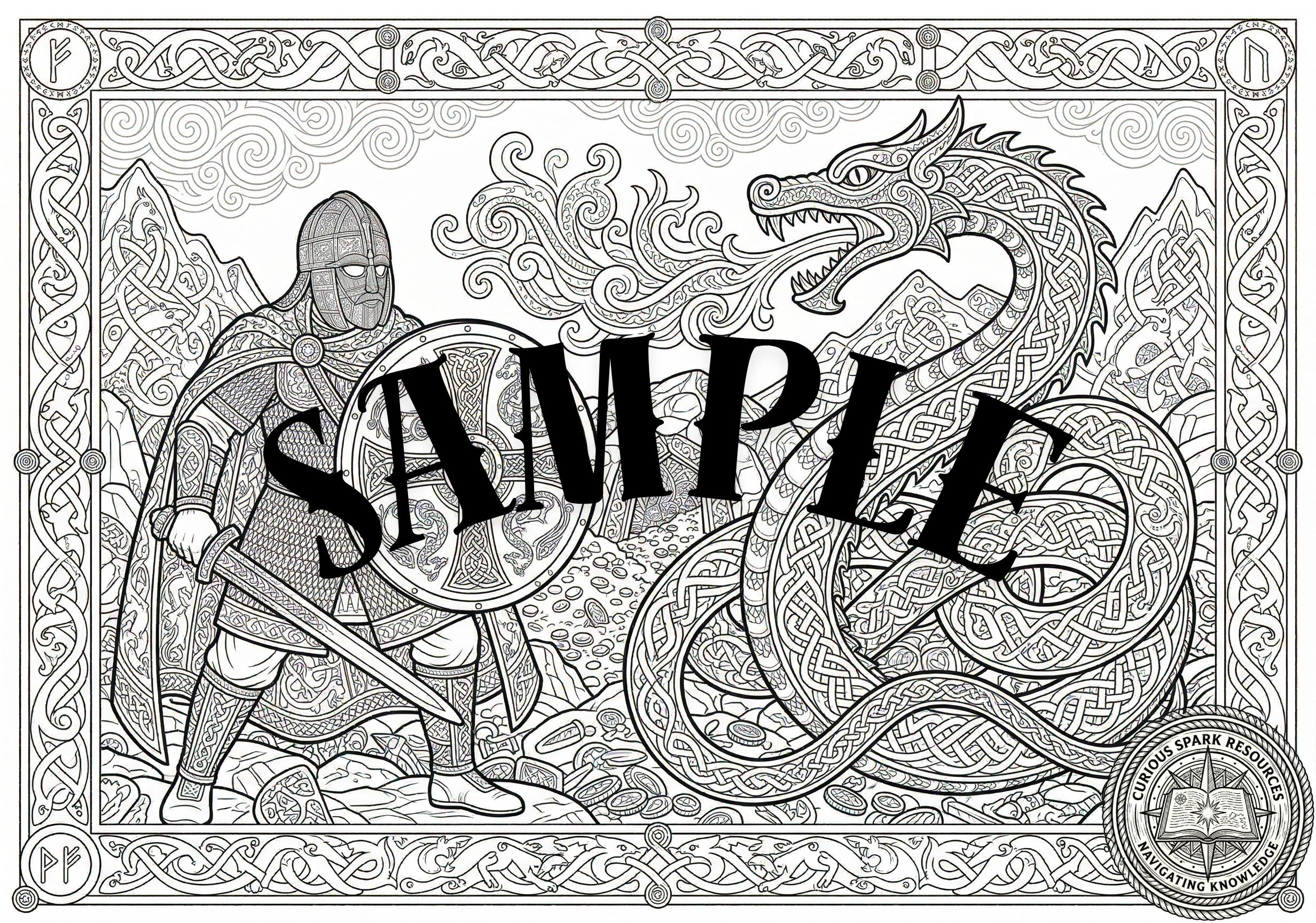 Anglo-Saxon History & Art Mindful Colouring Pages & Reading Passages ...