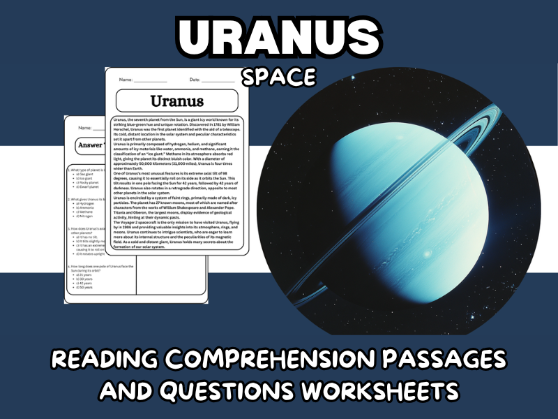 Uranus - Space Reading Comprehension Passages and Questions Worksheets | Teaching Resources