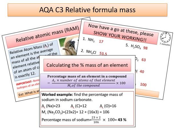 AQA C3 Relative formula mass (Triple and Trilogy) | Teaching Resources