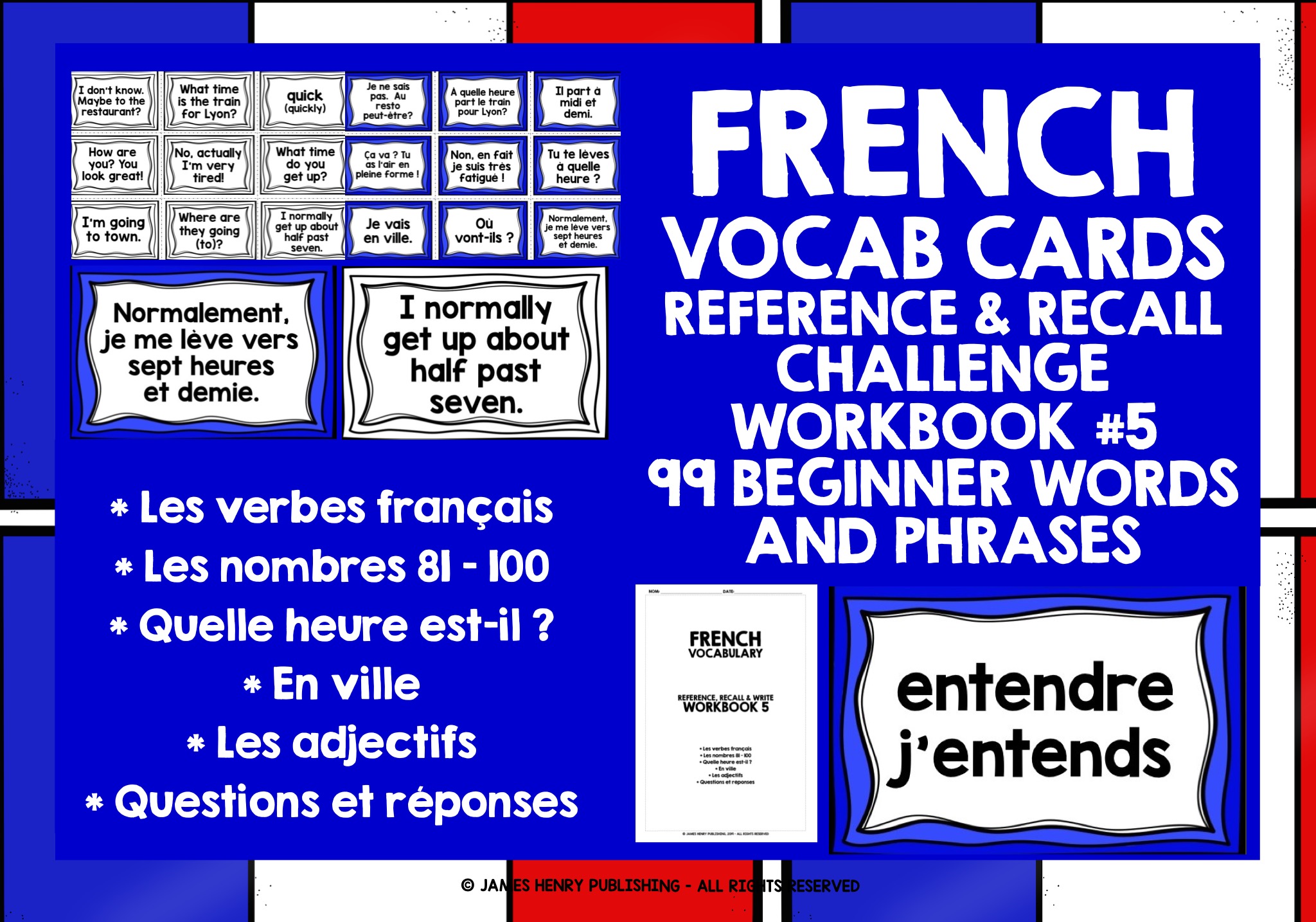 FRENCH VOCABULARY CARDS 5 | Teaching Resources