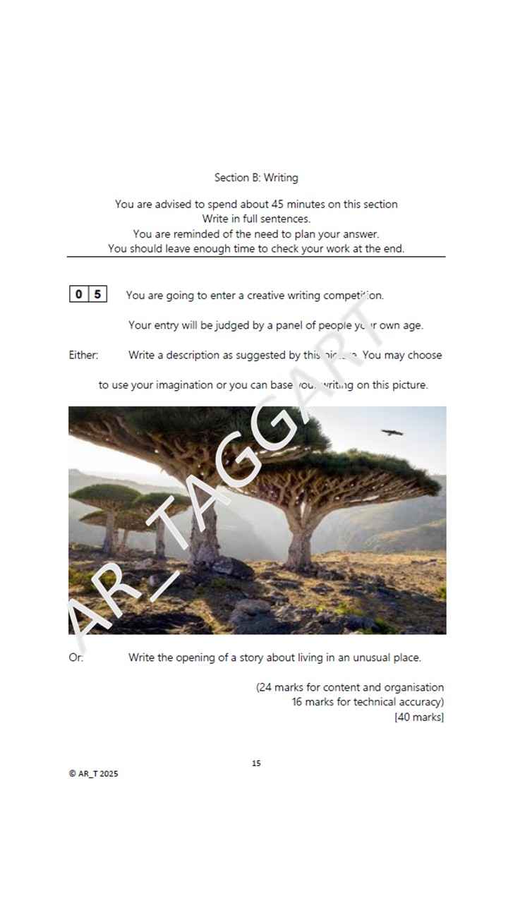 ORIGINAL - AQA (2026) GCSE English Language Paper 1 |+ Q5 Writing ...