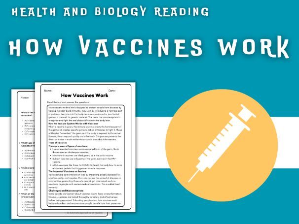 How Vaccines Work - Health Reading Worksheet | Teaching Resources